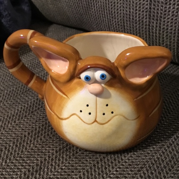 Kitchen | Vtg Russ Bernie Douglas Design Hand Painted Ginger Tabby Cat ...